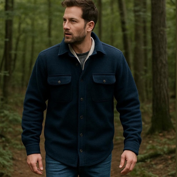 Jachs | Jackets & Coats | Jachs Navy Wool Blend Shacket Jacket W ...